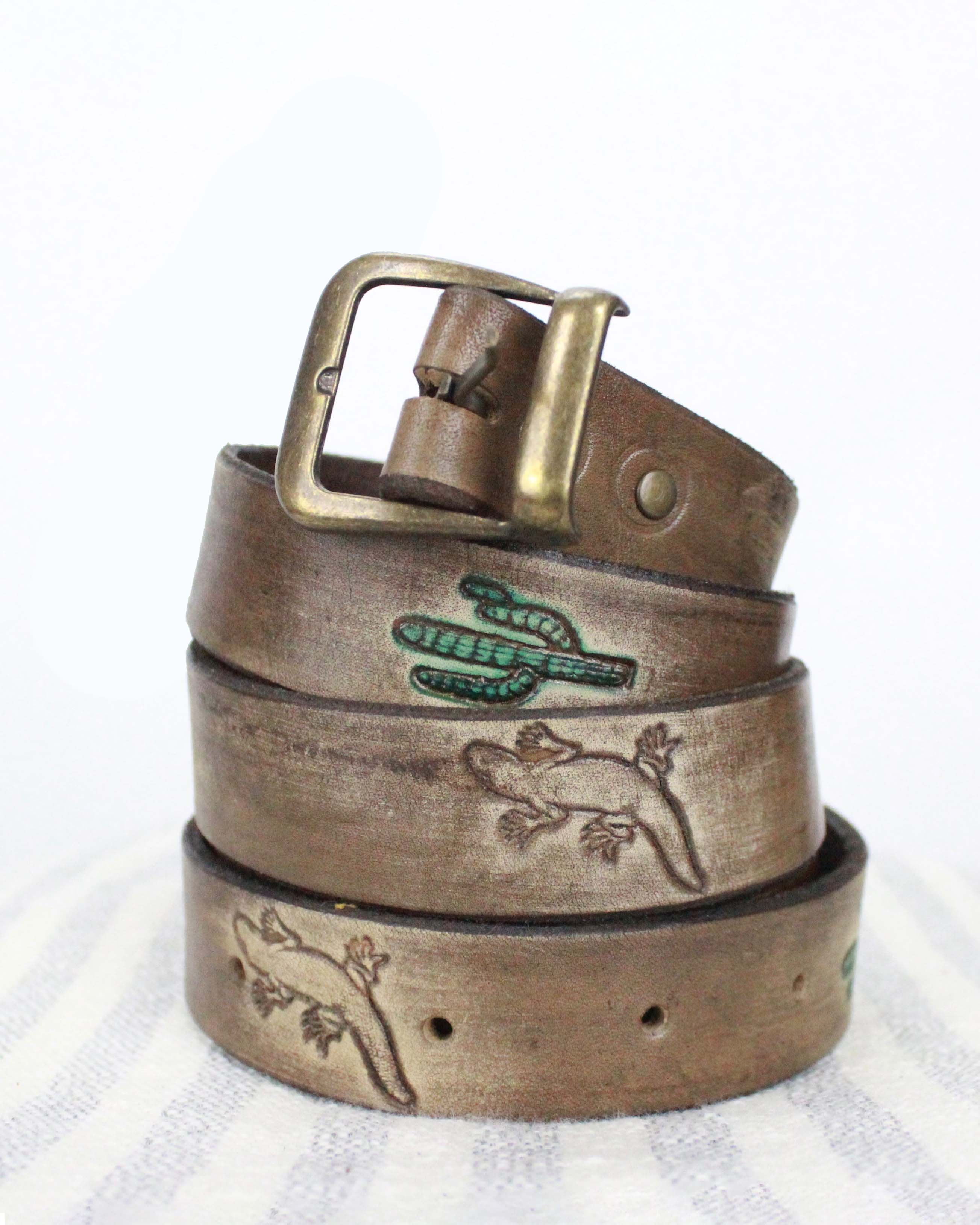 Cacti Leather Belt- Zerya The Label